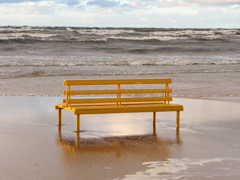 Single bench with cushions stock photo. Image of lifestyle - 1888456