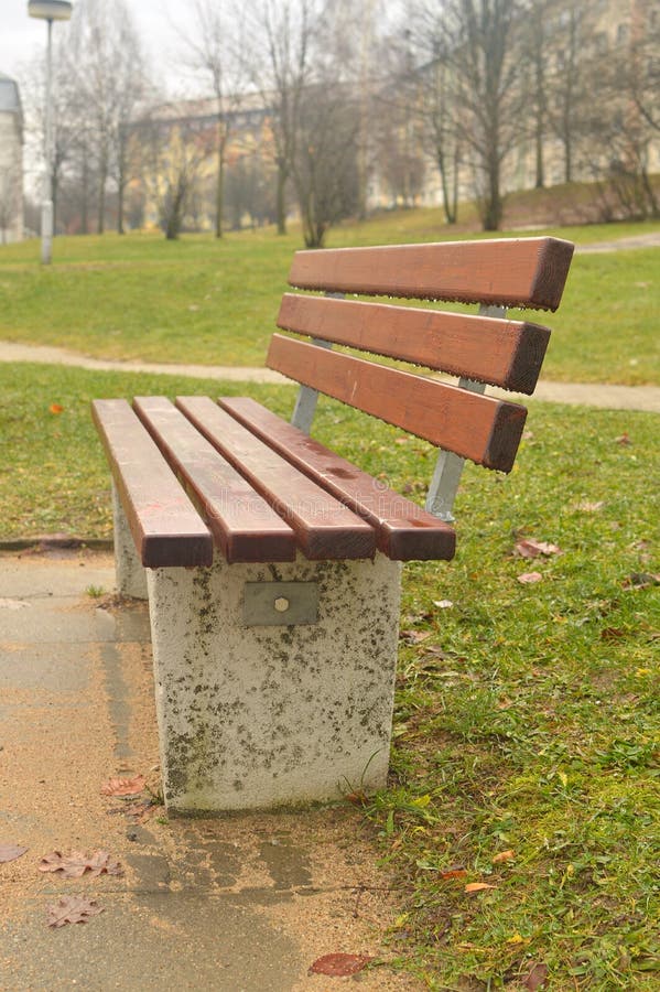 Single bench stock image. Image of road, season, beautiful - 28752023