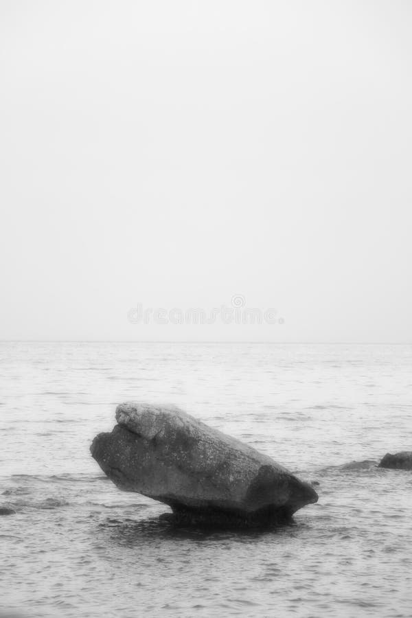 Single Big Rock Over the Sea, Unique Stock Photo - Image of landscape ...