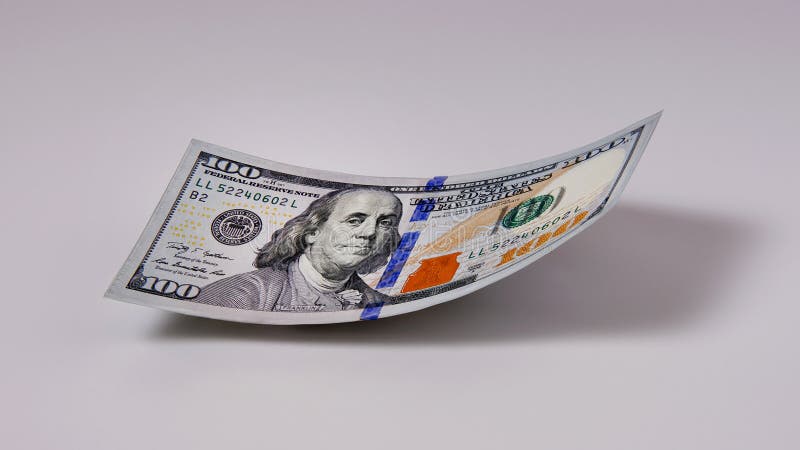 Single $100 Bill on Plain Background for Financial Concepts Stock Image ...