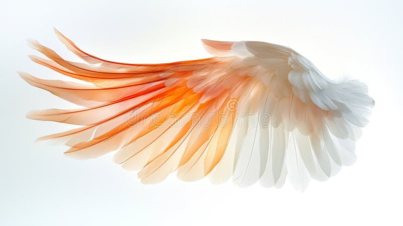 A Single Birds Wing Orange and White Feathers Stock Illustration ...