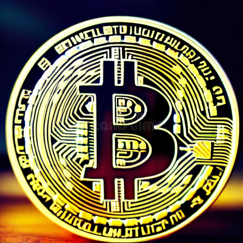 Single Bitcoin Coin Illustration, Front View, Ai Generated Image Stock ...