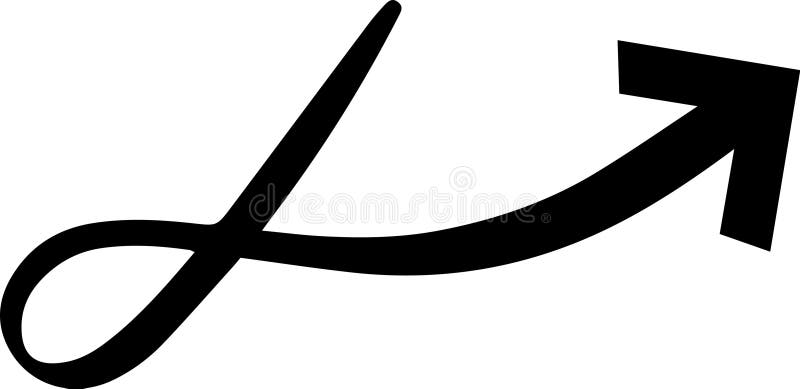 Single Black Arrow Pointing Upwards with a Curved Trajectory ...