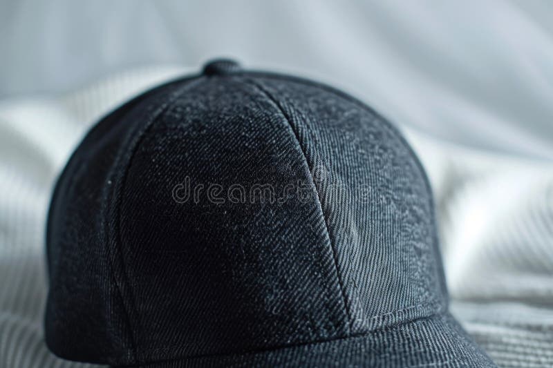 A Single Black Baseball Cap Lying on the Edge of a Bed, a Simple ...