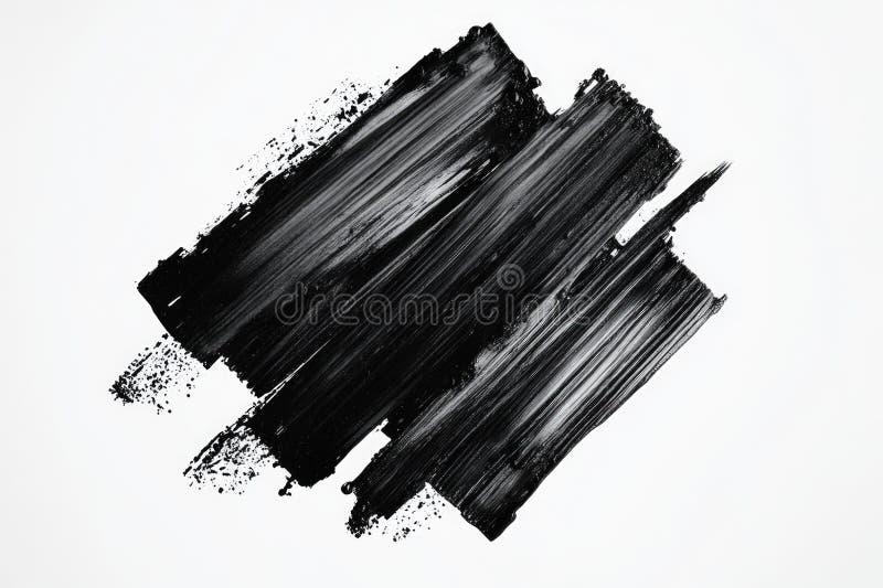 Single Black Brush Stroke on a White Background, Ideal for Graphic ...