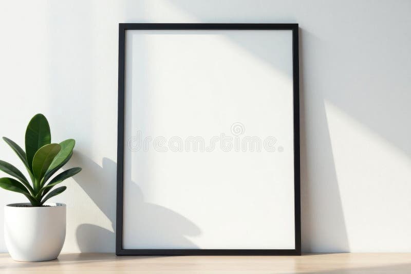 Single Black Frame Against Pristine White Wall , Black, Display, Clean ...