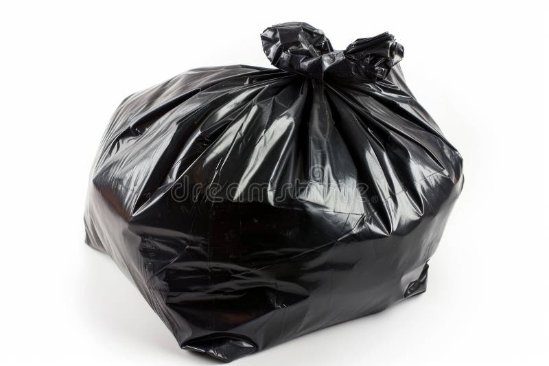 Single Black Garbage Bag Isolated on White Background. Generative Ai ...