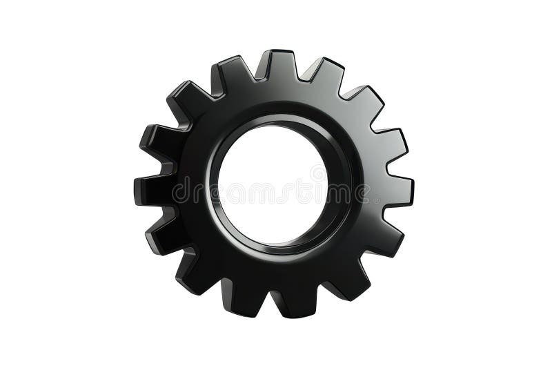 Single Black Gear Mechanical Component Rotating for Engineers Designers ...