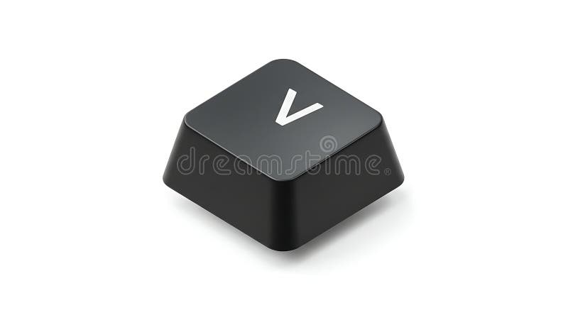 Single Black Keyboard Key: V Stock Illustration - Illustration of ...
