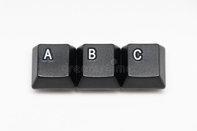 Black Keys of Keyboard with Different Years, Words, Names Stock Photo ...