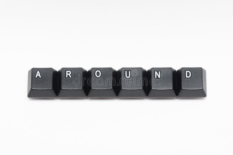 Single Black Keys of Keyboard with Different Letters AROUND Stock Image ...