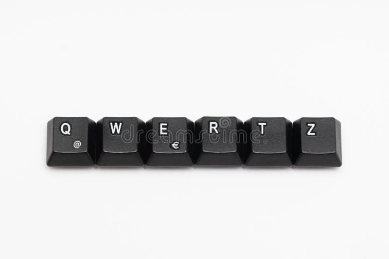 Single Black Keys of Keyboard with Different Letters QWERTZ Stock Photo ...