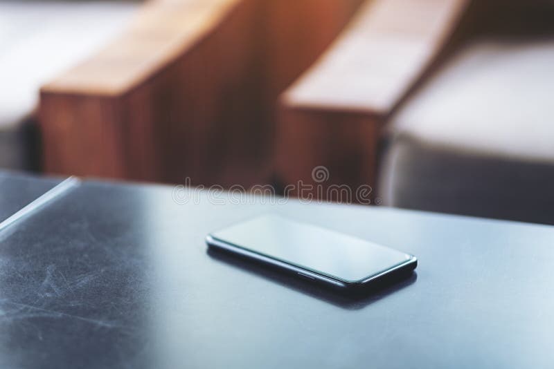 A Single Black Mobile Phone Stock Photo - Image of abstract, copy ...