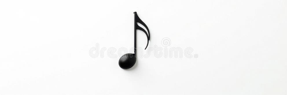 Single Black Musical Note, Stark White Backdrop, Clef, Minimalist Stock ...