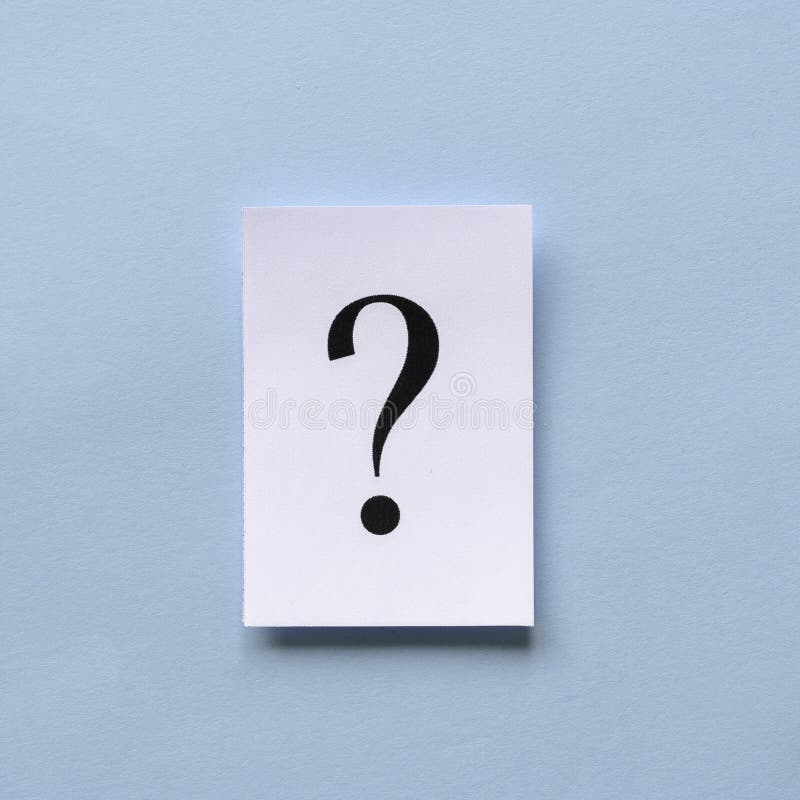 Single Black Printed Question Mark on a White Card Stock Image - Image ...