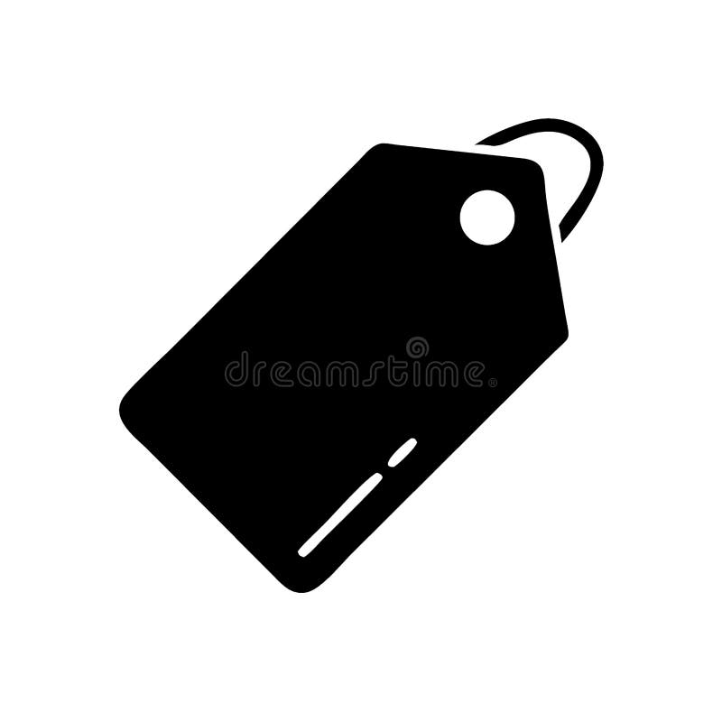 Single Black Rectangular Tag Conveys Clear Message with Transparent ...