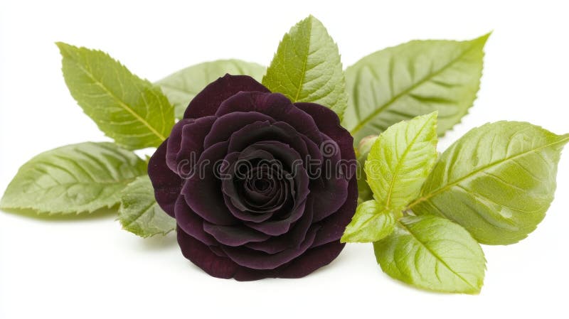 A Single Black Rose is Placed on a Spotless White Surface Stock Photo ...