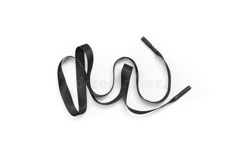 Single Black Shoe Lace Band, Isolated on White Background Stock Image ...