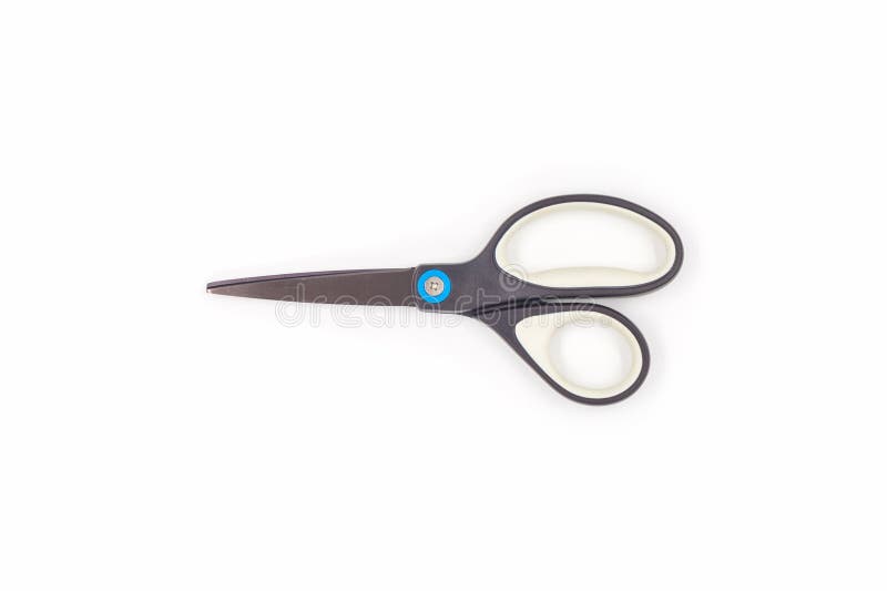 Single Black Steel Scissors Stock Photo - Image of background ...