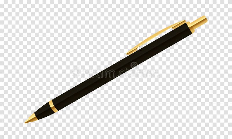 Single Black Vector Ballpoint Pen. Classic Ballpoint Pen Stock Vector ...