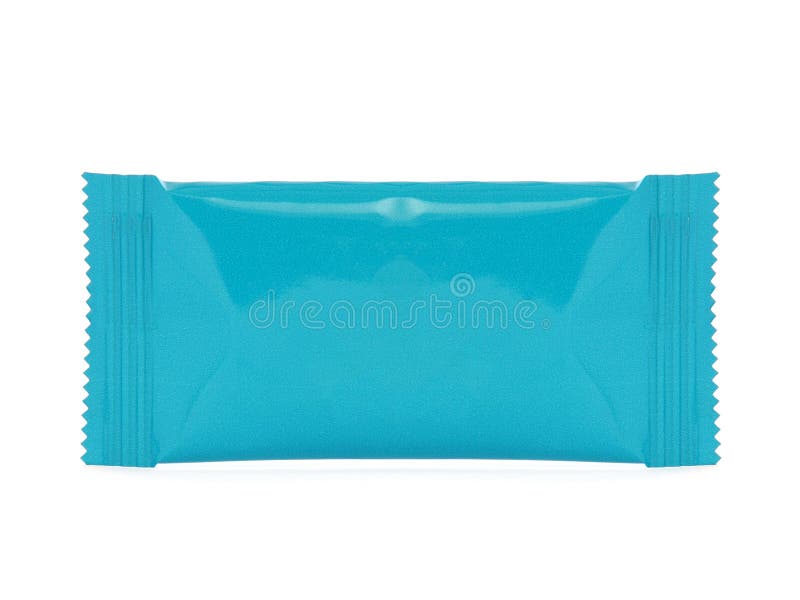 Blank Blue Pack Isolated on White Stock Image - Image of wrapping, food ...