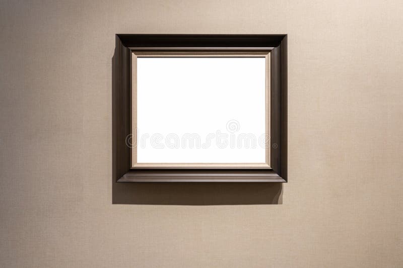 Single Blank Picture Frame on a Wall Stock Image - Image of interior ...