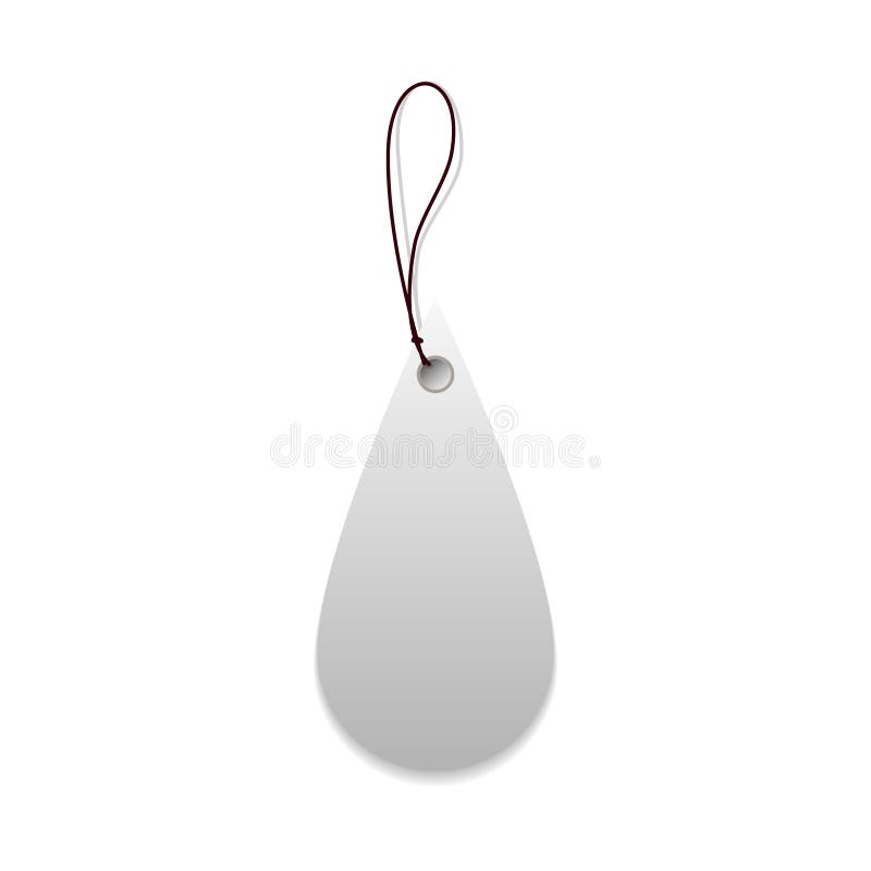 Single Blank Tag with Tied Thread Isolated on White Background Stock ...