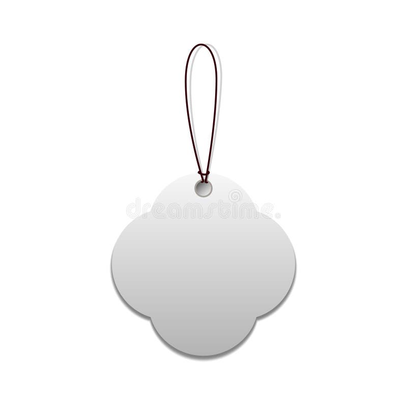 Single Blank Tag with Tied Thread Isolated on White Background Stock ...