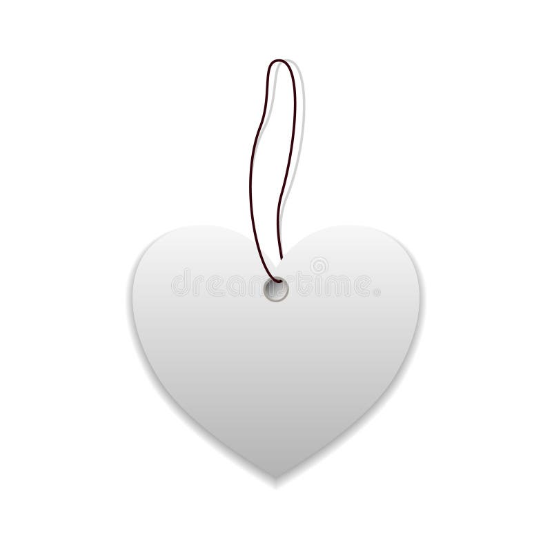 Single Blank Tag with Tied Thread Isolated on White Background Stock ...