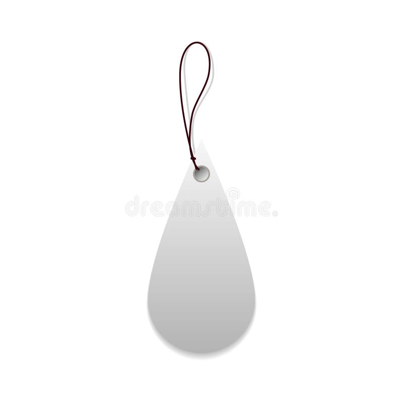 Single Blank Tag with Tied Thread Isolated on White Background Stock ...
