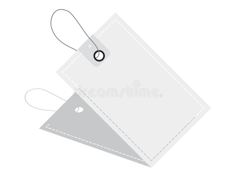 Single Blank Tag with Tied Thread Isolated on White Background Vector ...