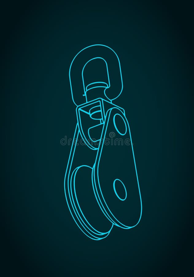 Single Block for Rigging Isometric Blueprint Stock Vector ...