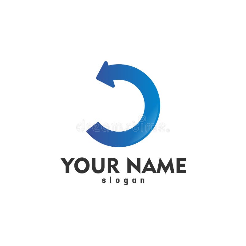 Single Blue Arrow Recycle Logo Inspirations Stock Vector - Illustration ...