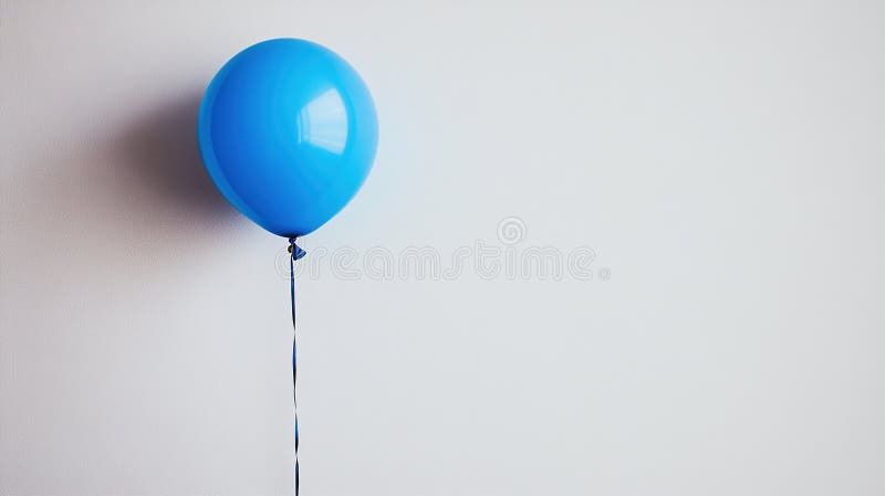Single Blue Balloon Against a White Background Stock Illustration ...