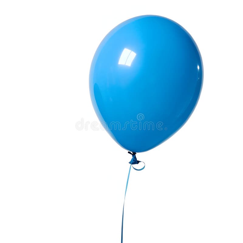 Single Blue Balloon Isolated on White Background Stock Illustration ...