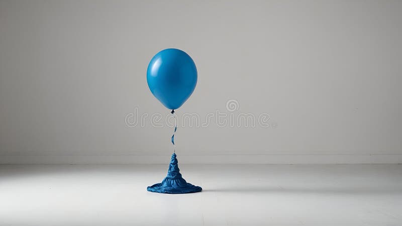 Single Blue Balloon Isolated on White Stock Illustration - Illustration ...