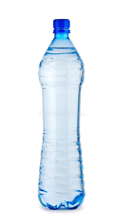 Single Blue Bottle Ith Water Isolated Stock Photo - Image of ...