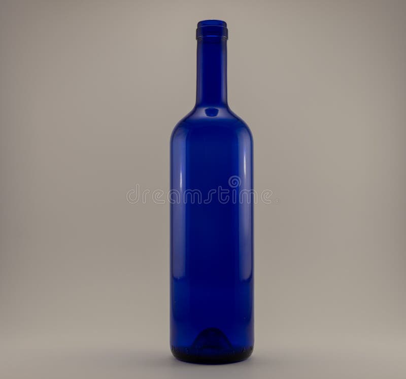 Single Blue Bottle on a White Back Ground Stock Photo - Image of ...