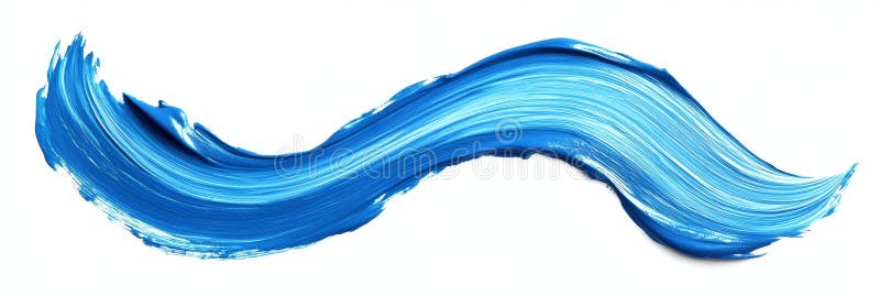 A Single Blue Brushstroke, Hand-painted and Isolated on a White ...