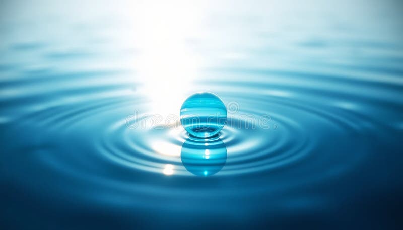 Single Blue Bubble on Water Stock Illustration - Illustration of ...