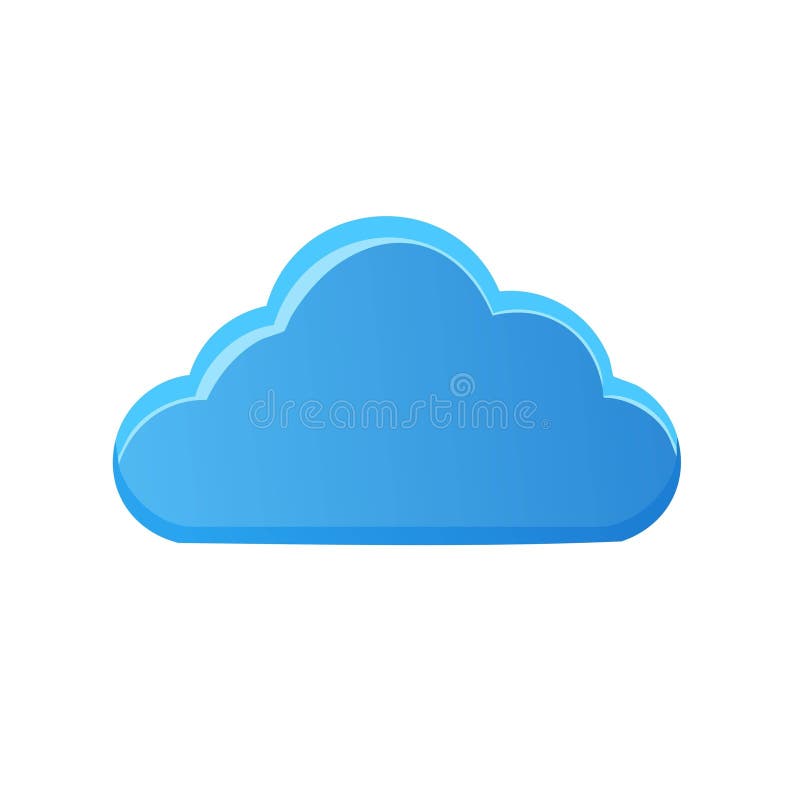 Single Blue Cloud Computing Symbol Weather Forecast Vector Illustration ...