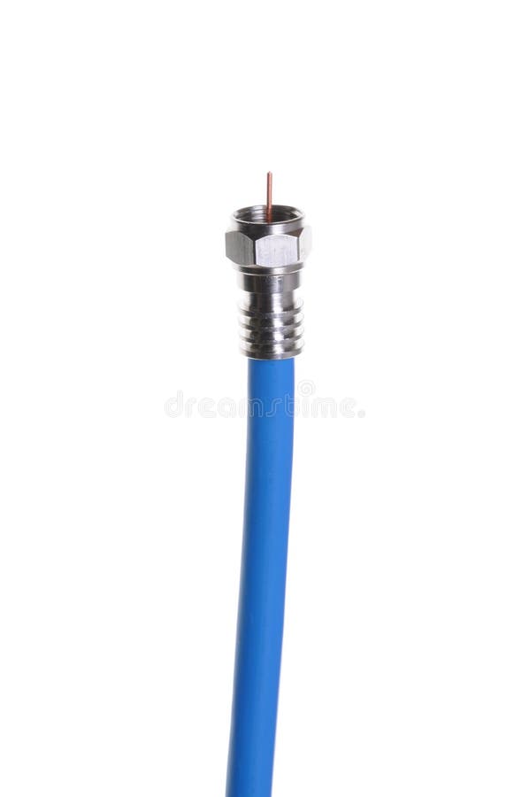 Single Blue Coaxial Cable with Connectors Stock Photo - Image of ...