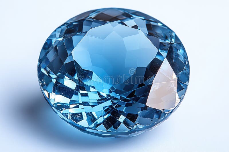 A Single Blue Diamond Set Against a White Background Stock Illustration ...