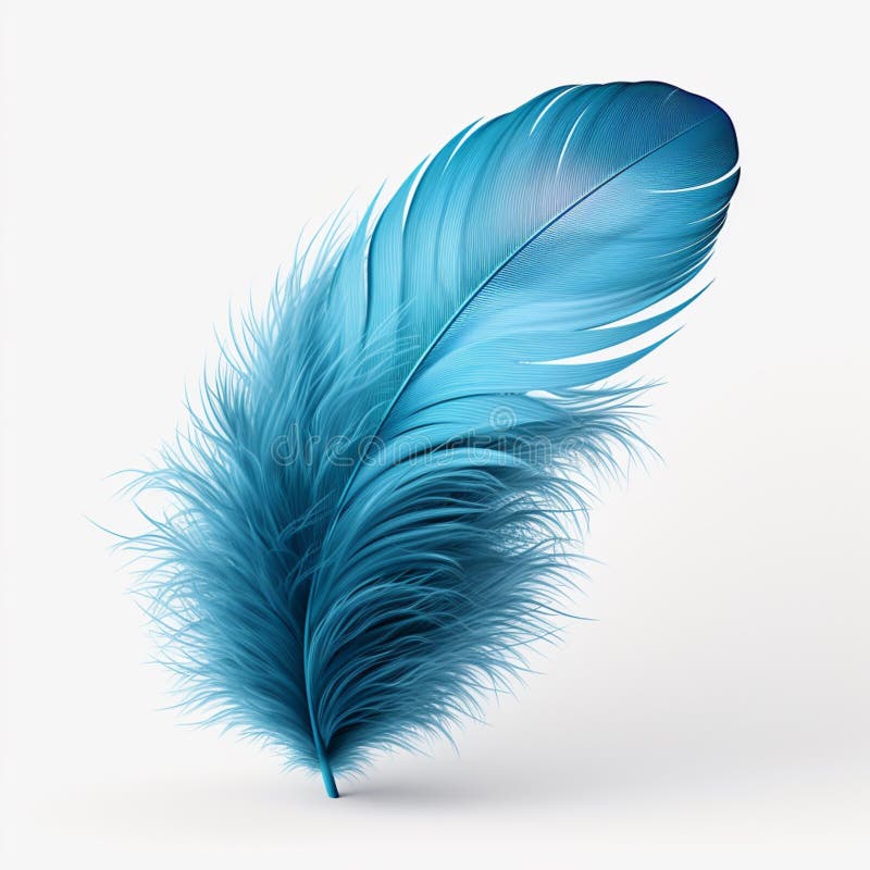 Single Blue Feather on Transparent Background Stock Illustration ...