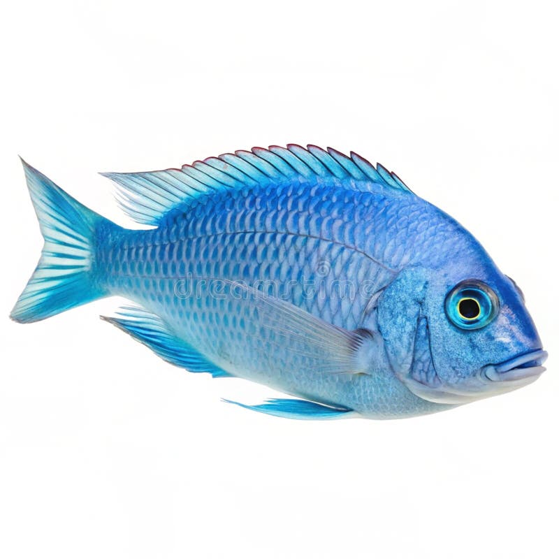 A Single Blue Fish Isolated on Transparent Background Stock ...