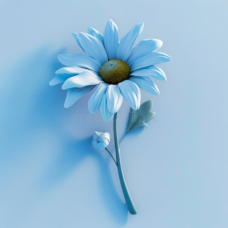 A Single Blue Flower on a Blue Background Stock Photo - Image of stand ...