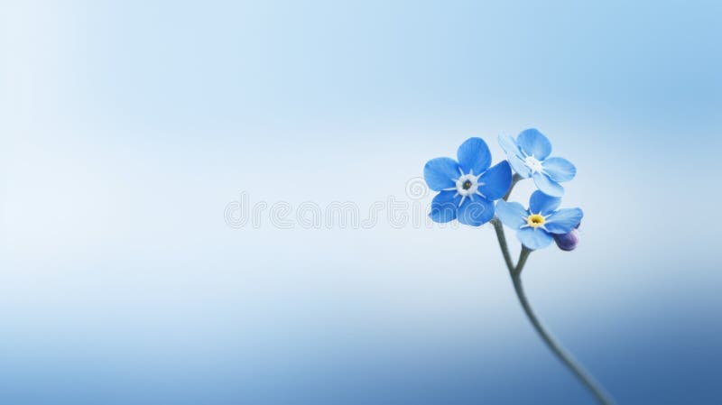 A Single Blue Flower on a Light Background, AI Stock Illustration ...