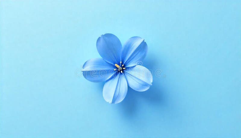 Single Blue Flower on a Light Blue Background Stock Illustration ...