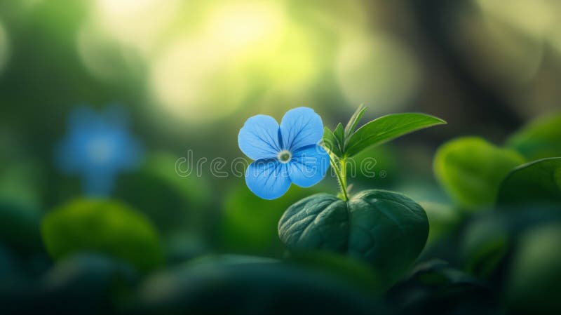 Single Blue Flower in Soft Sunlight Stock Illustration - Illustration ...