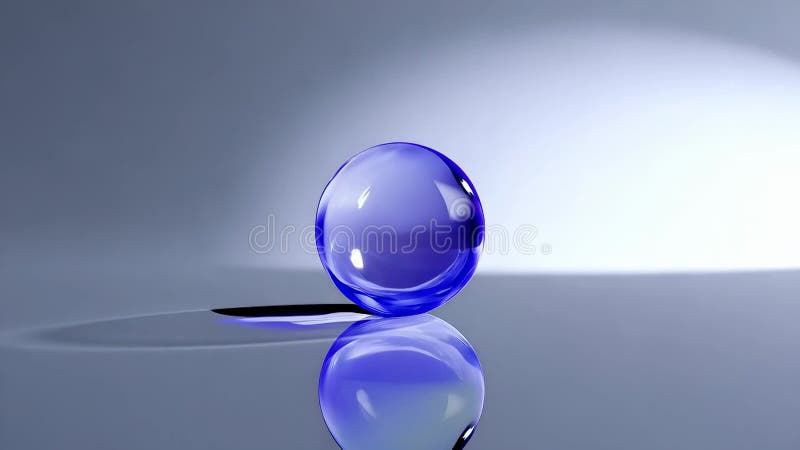 Blue Glass Sphere on Reflective Surface Stock Footage - Video of shape ...